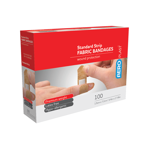 AEROPLAST Premium Fabric Bandages - Box/100 | Durable & Hypoallergenic